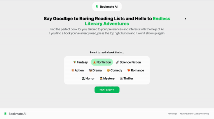 Bookmate AI | Tool Information & Alternatives | Foundr.AI
