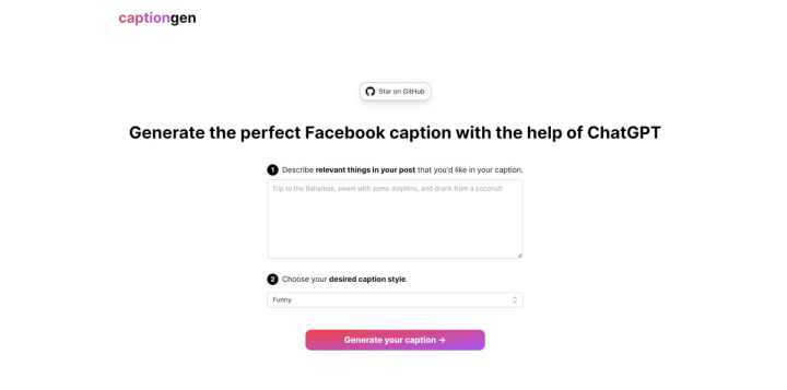 Captiongen | Tool Information & Alternatives | Foundr.AI