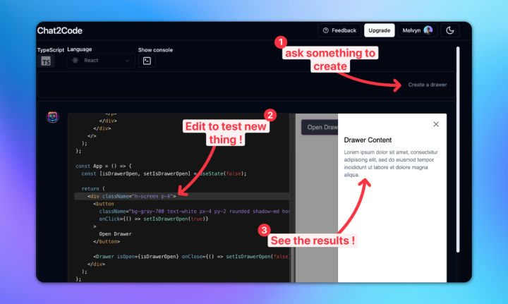 Chat2Code | Tool Information & Alternatives | Foundr.AI