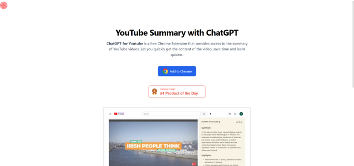 ChatGPT for Youtube | Tool Information & Alternatives | Foundr.AI