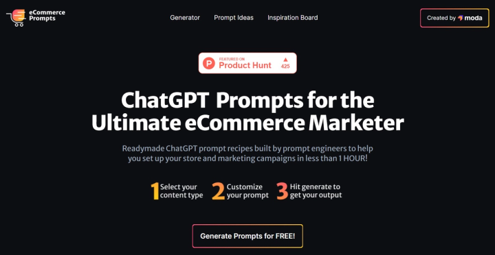 ECommerce Prompt Generator | Tool Information & Alternatives | Foundr.AI
