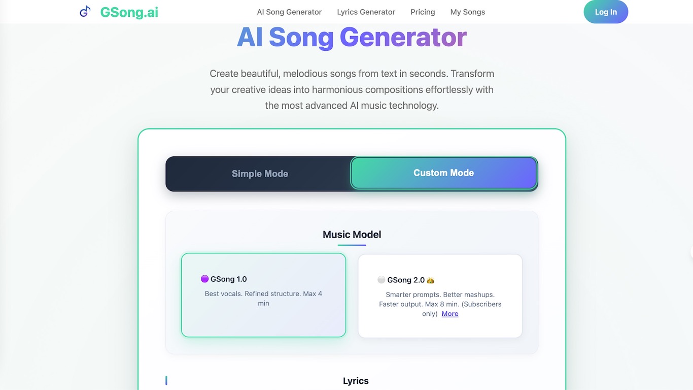 GSong AI | Tool Information & Alternatives | Foundr.AI