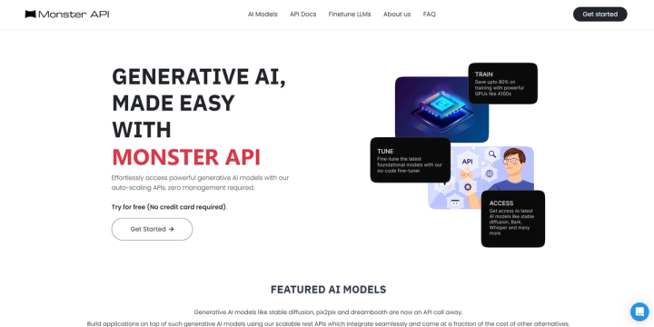 Monster API | Tool Information & Alternatives | Foundr.AI