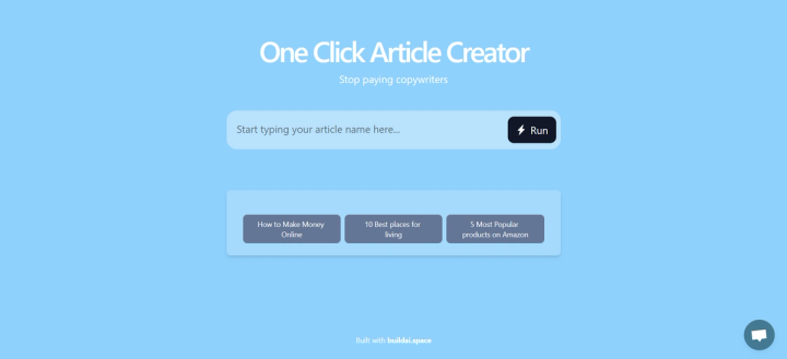 One Click Article Creator | Tool Information & Alternatives | Foundr.AI
