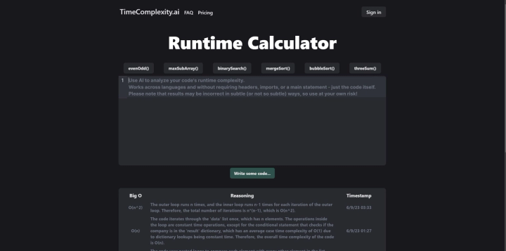 TimeComplexity | Tool Information & Alternatives | Foundr.AI